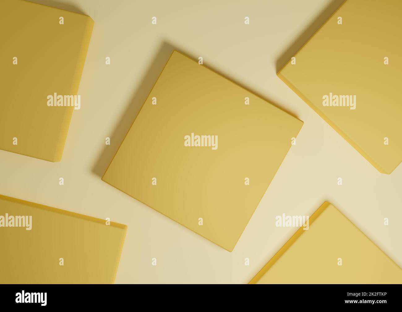 Warm, light, bright, pastel yellow, 3D render minimal, simple top view ...