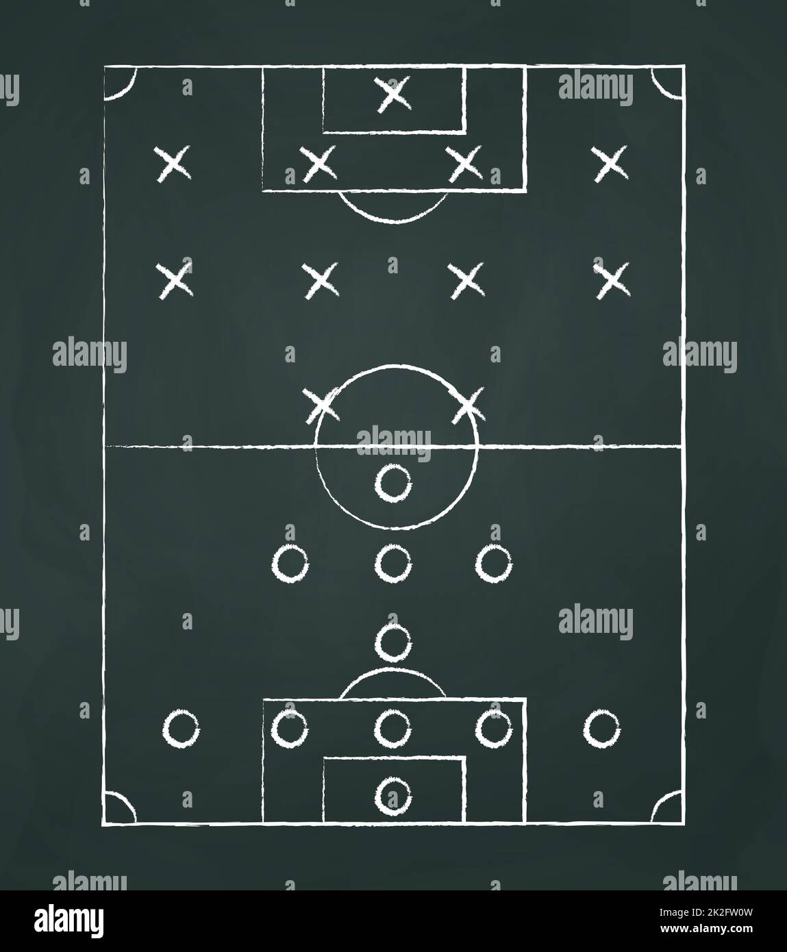 Dark background board with tactical placement of football players ...