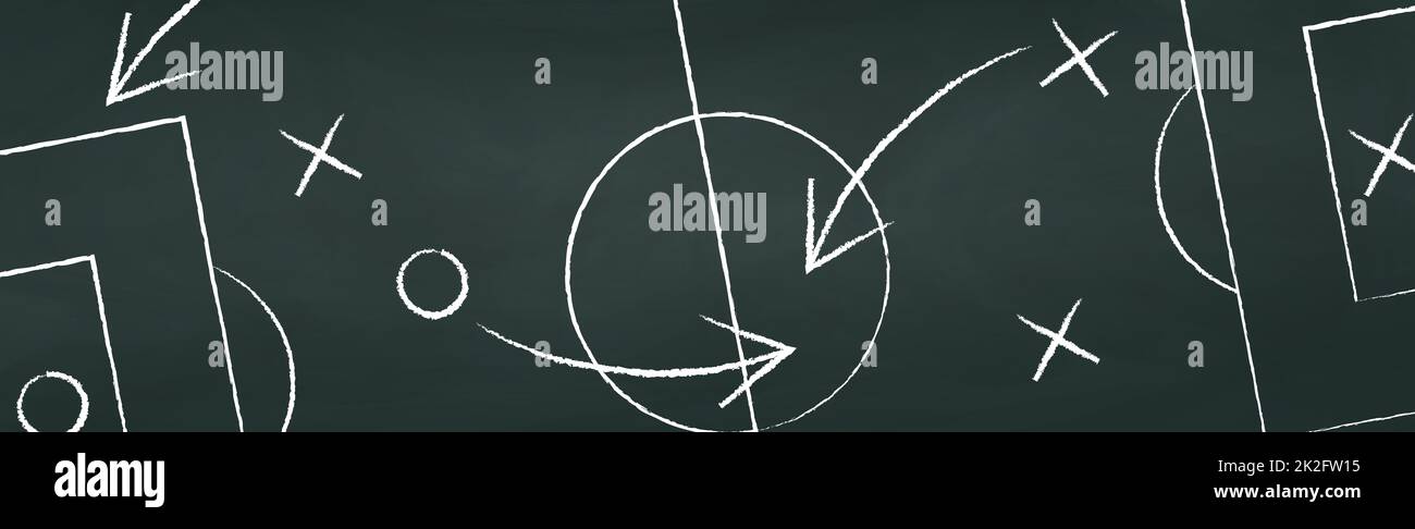 Dark board background with football tactics - Vector Stock Photo - Alamy