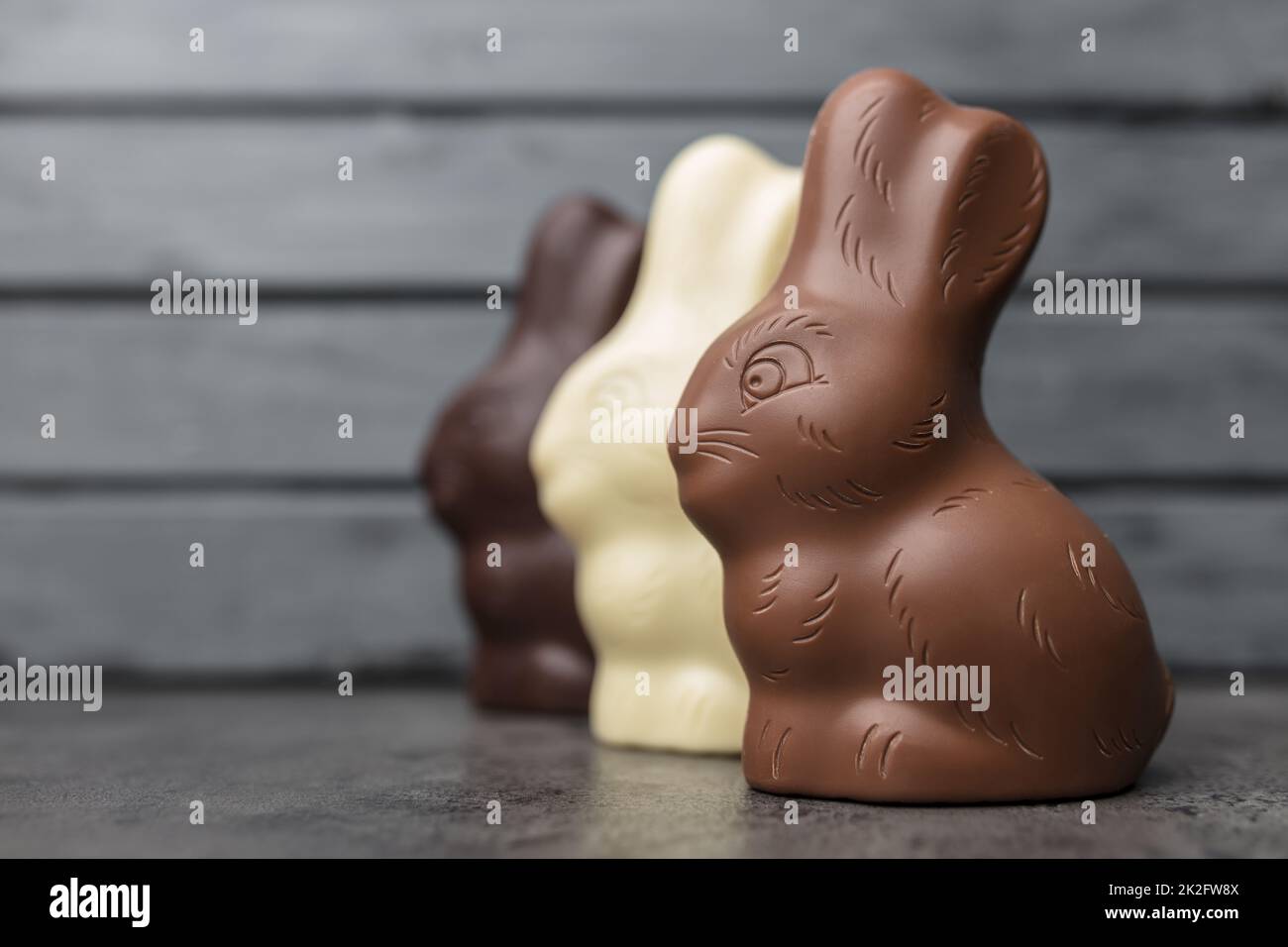 Delicious Easter chocolate bunny, eggs and sweets Stock Photo - Alamy