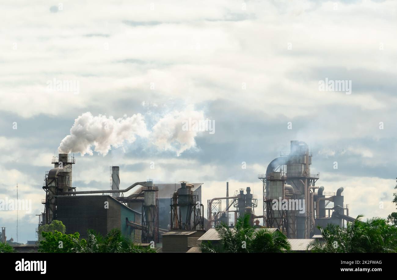 CO2 emissions. CO2 greenhouse gas emissions from factory chimneys ...