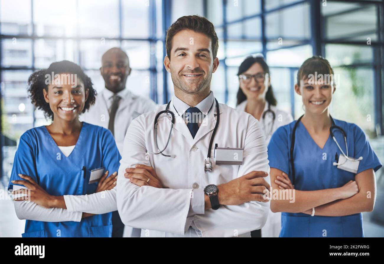 Group doctors hospital happy team hi-res stock photography and images ...