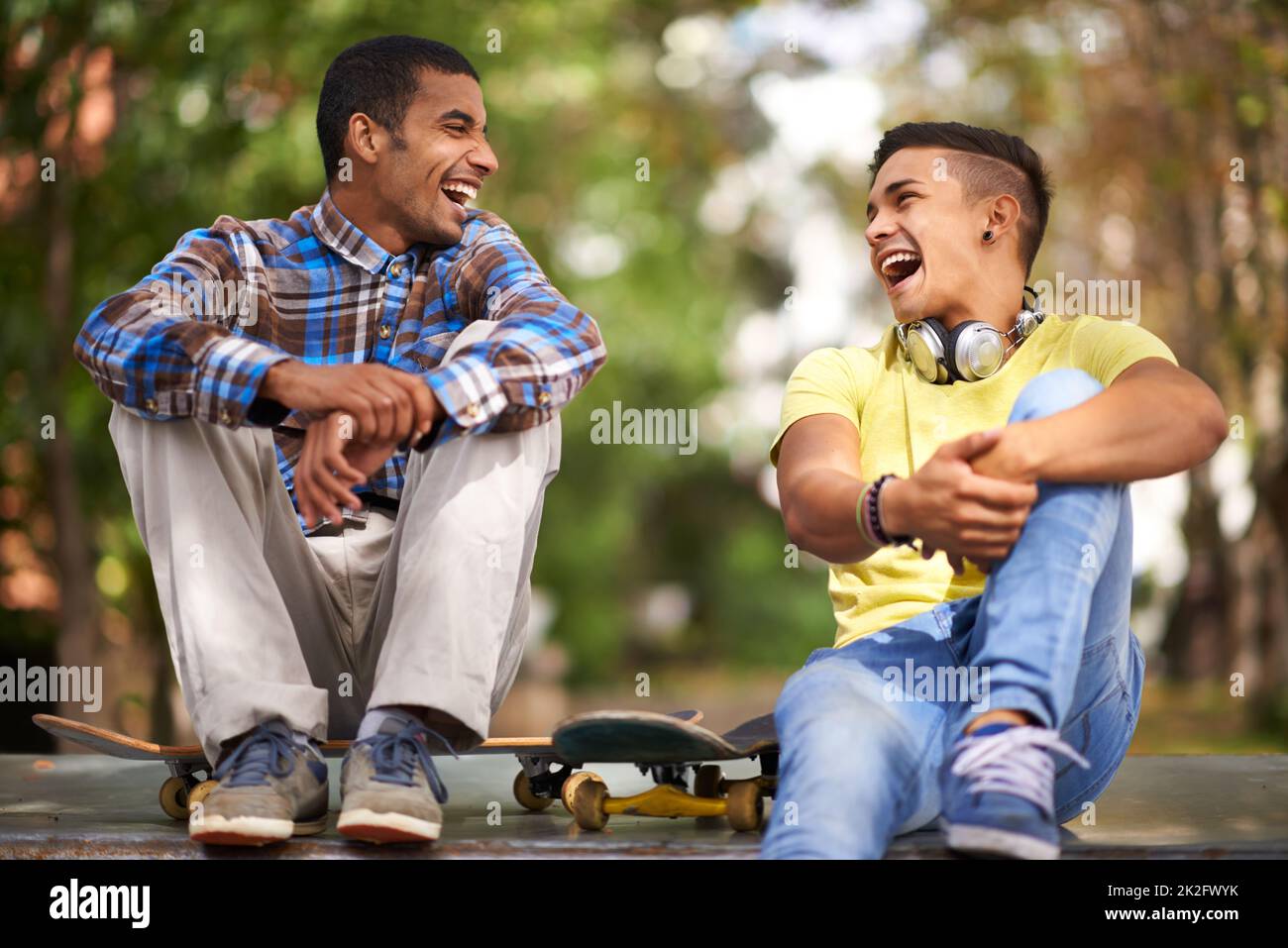 Two men having fun outside hi-res stock photography and images - Alamy