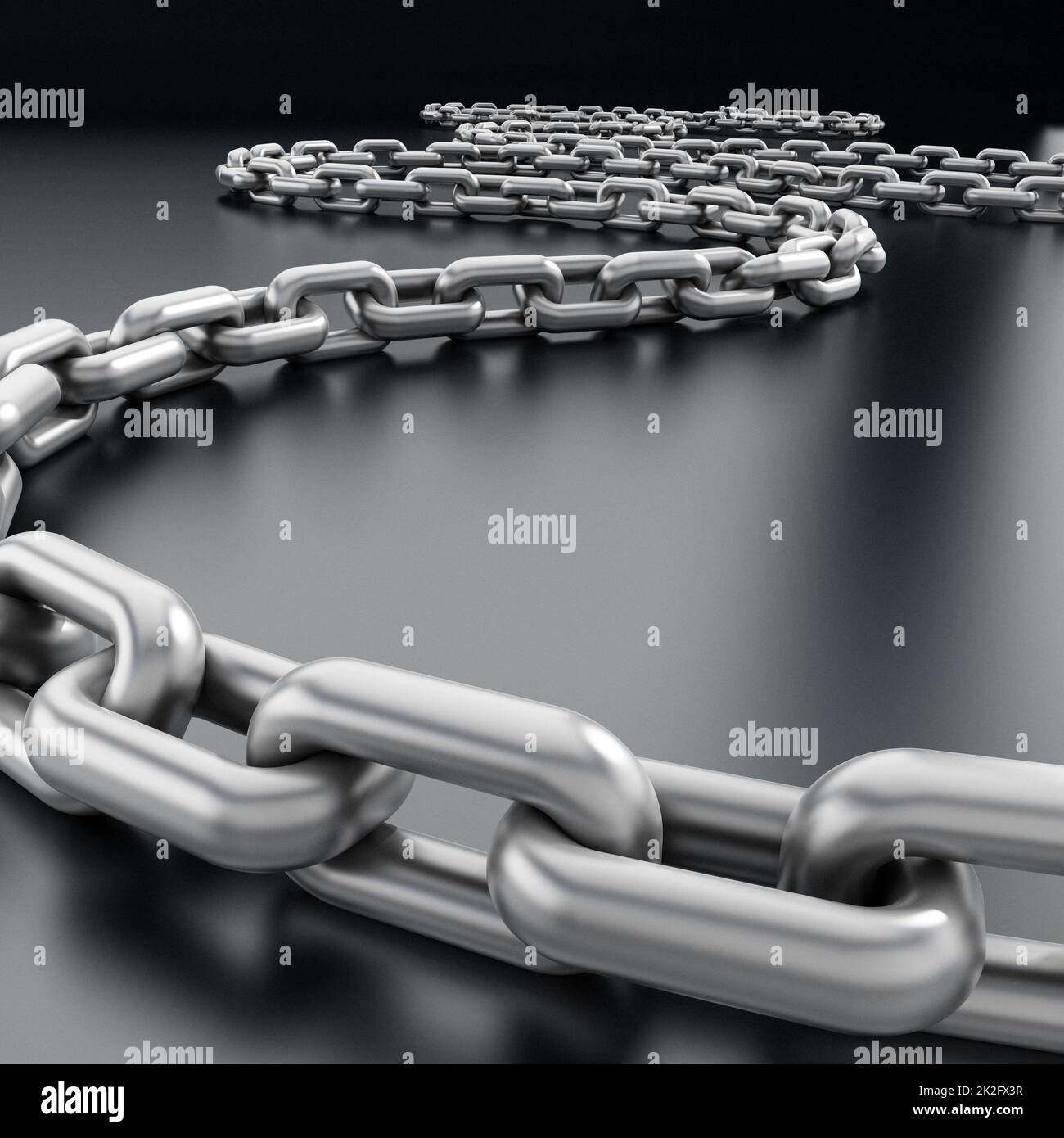 Chain on black reflective background Stock Photo - Alamy