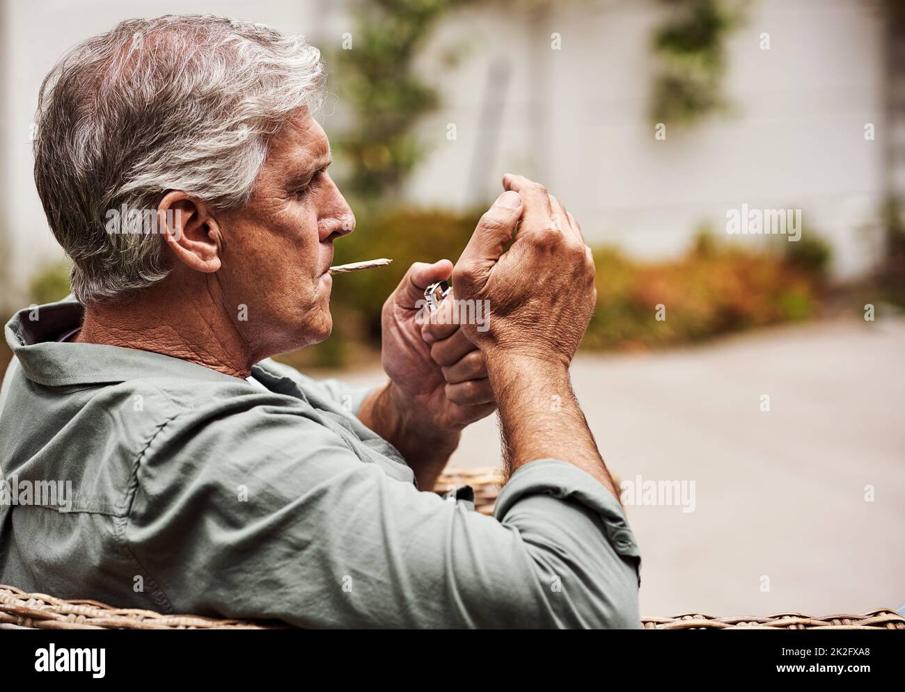 Elderly man smoking weed hi-res stock photography and images - Alamy