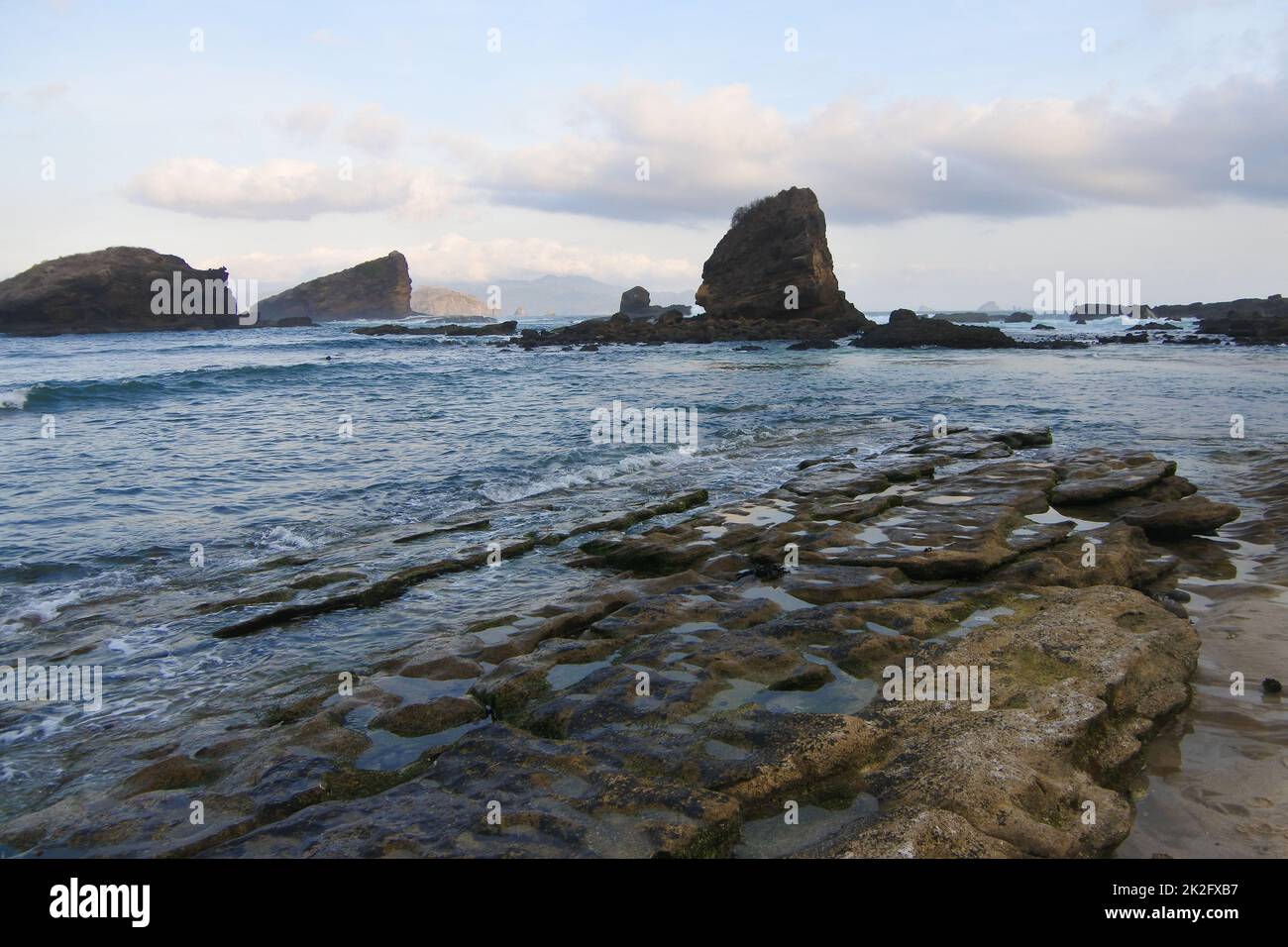Amazing landscape around Papuma beach in Jember, Indonesia Stock Photo ...