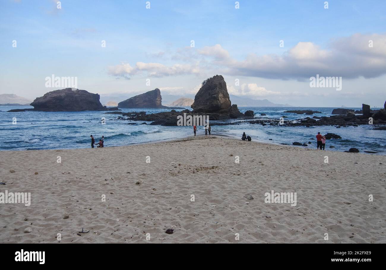 Amazing landscape around Papuma beach in Jember, Indonesia Stock Photo ...