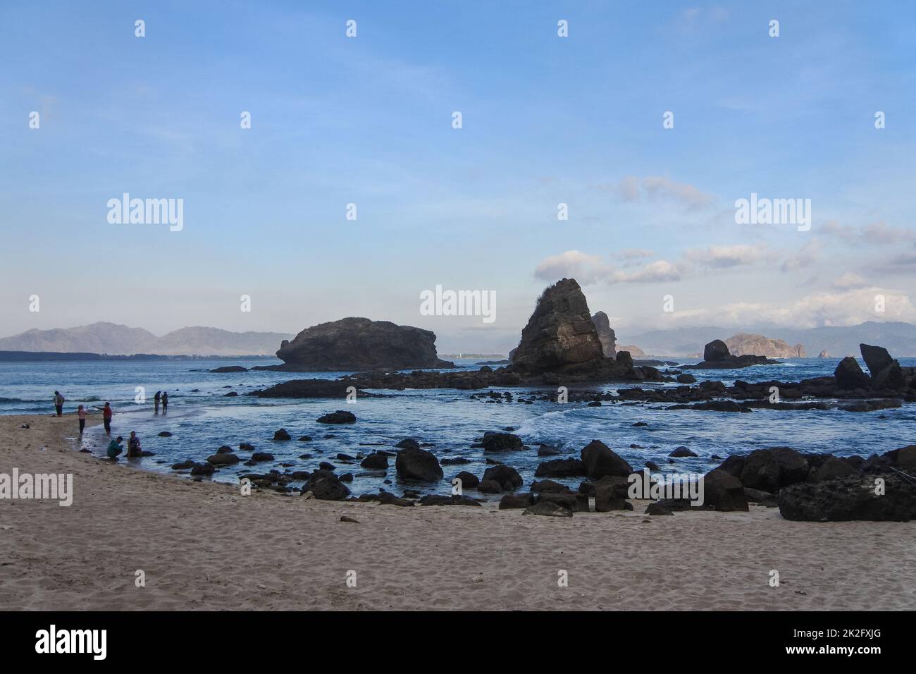 Amazing landscape around Papuma beach in Jember, Indonesia Stock Photo ...