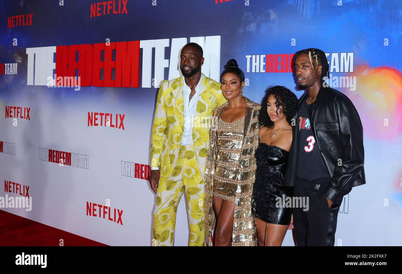 Hollywood, CA, September 22, 2022, Dwyane Wade, Gabrielle Union, Zaire ...