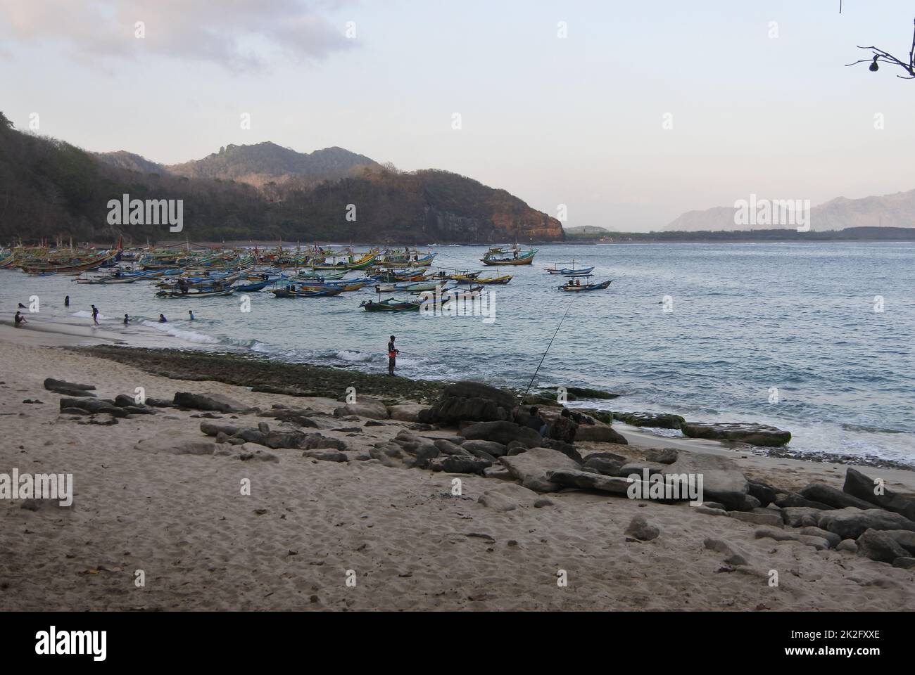 Amazing landscape around Papuma beach in Jember, Indonesia Stock Photo ...