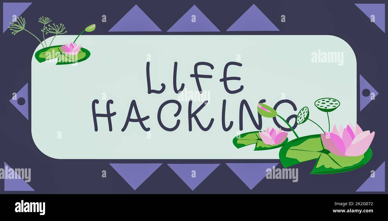 Text sign showing Life Hacking. Word Written on Simple and clever ...