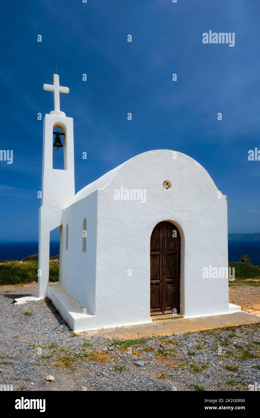Greek traditional white washed orthodox curch Stock Photo - Alamy