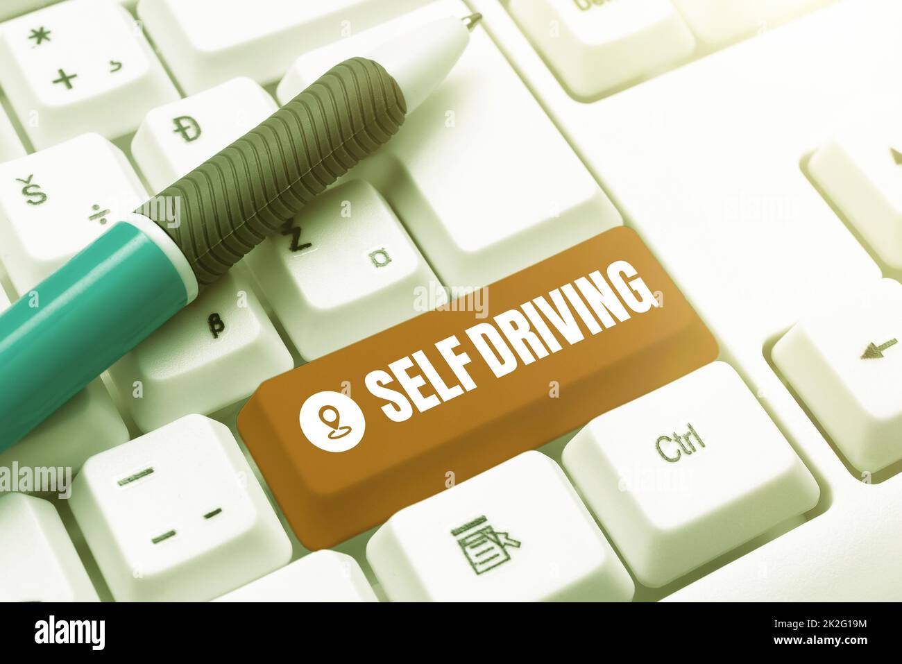 Writing displaying text Self Driving. Internet Concept Autonomous ...