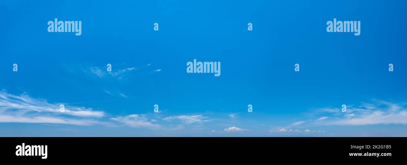 Summer blue sky with rare clouds Stock Photo - Alamy