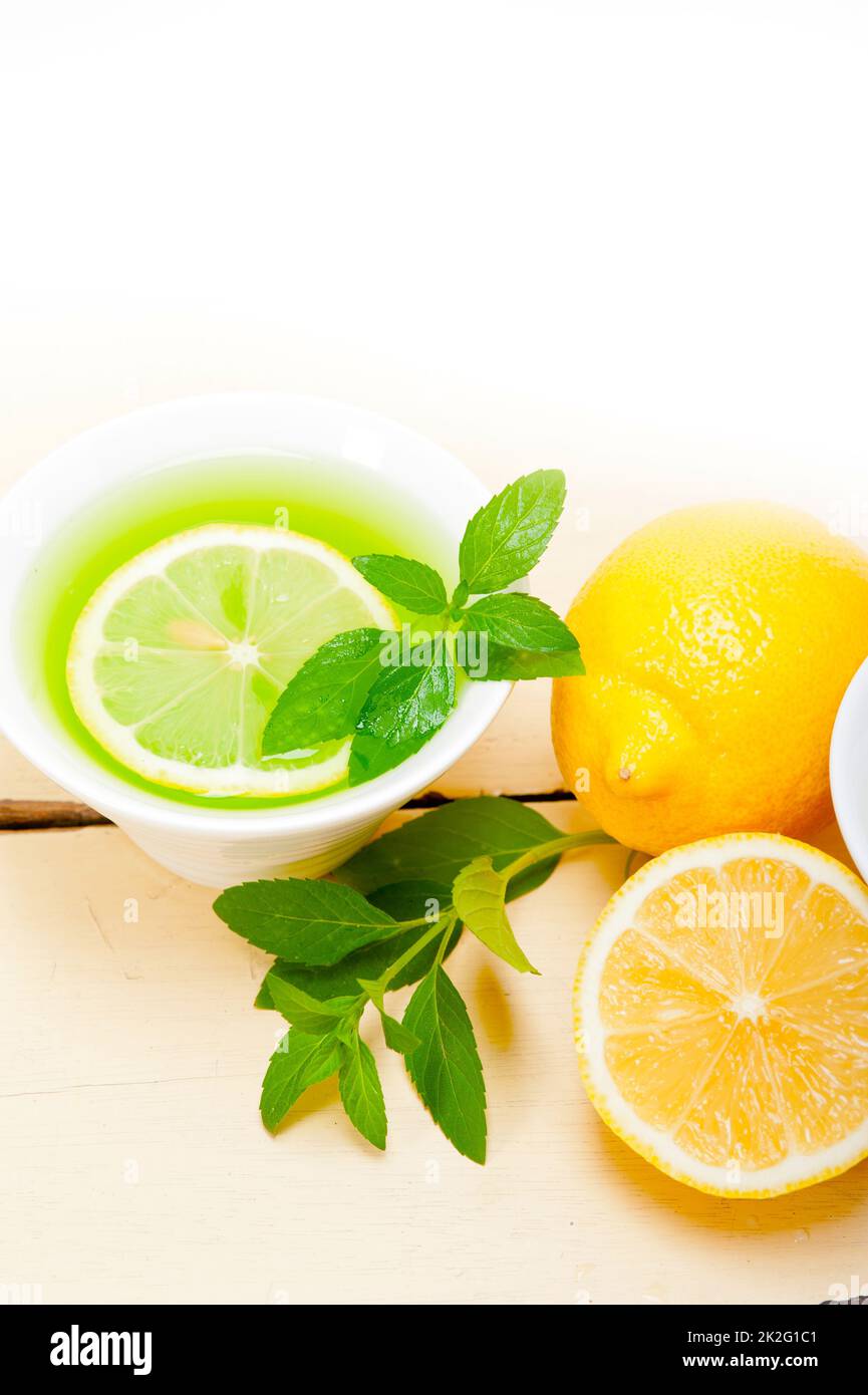mint infusion tea tisane with lemon Stock Photo - Alamy
