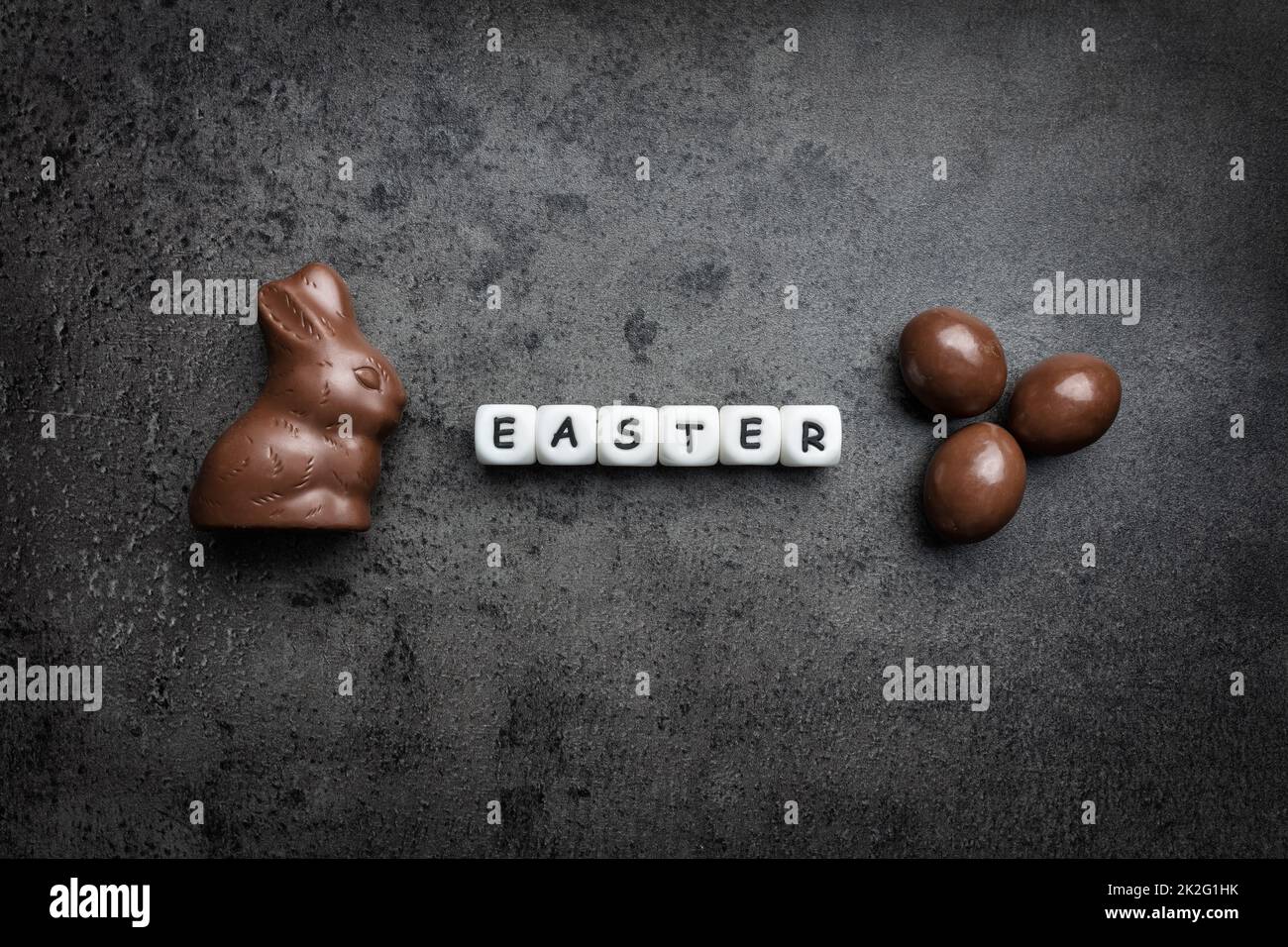 Delicious Easter chocolate bunny, eggs and sweets Stock Photo - Alamy