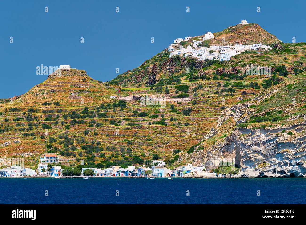 Klima and Plaka villages on Milos island, Greece Stock Photo - Alamy
