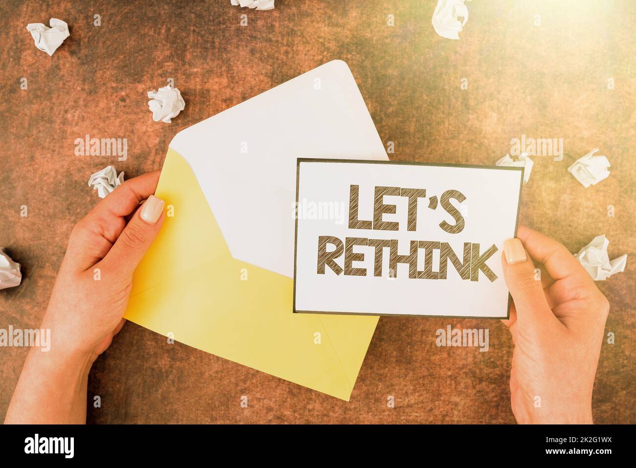 Text sign showing Let S Rethink. Business showcase an Afterthought To ...