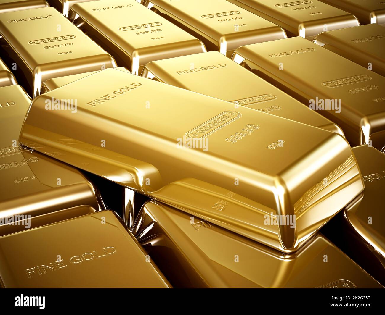 Gold bars arrangement Stock Photo - Alamy