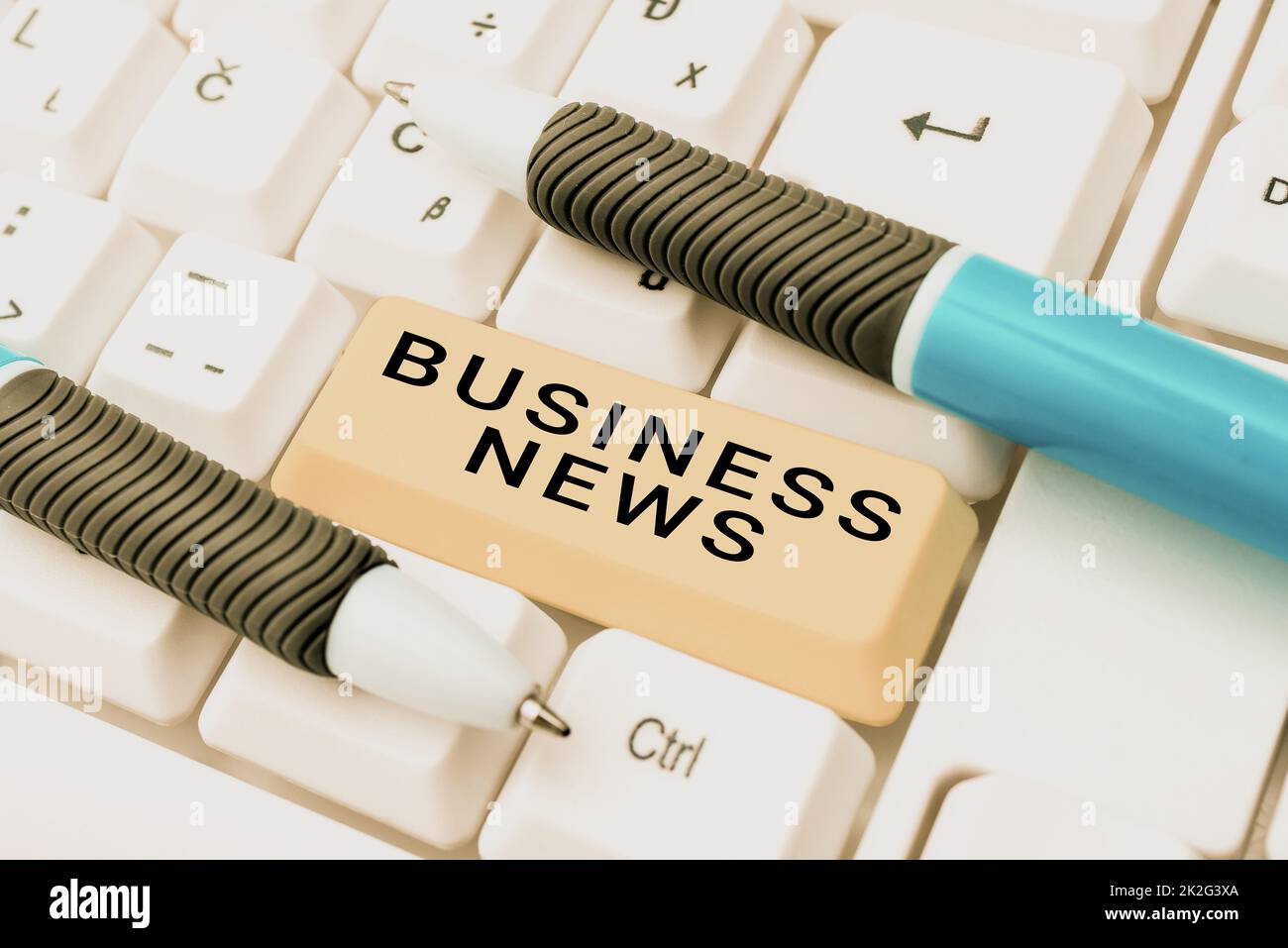 Hand writing sign Business News. Conceptual photo Commercial Notice ...