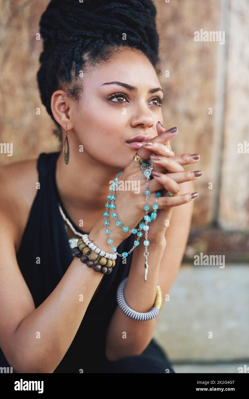 Praying young woman hi-res stock photography and images - Alamy