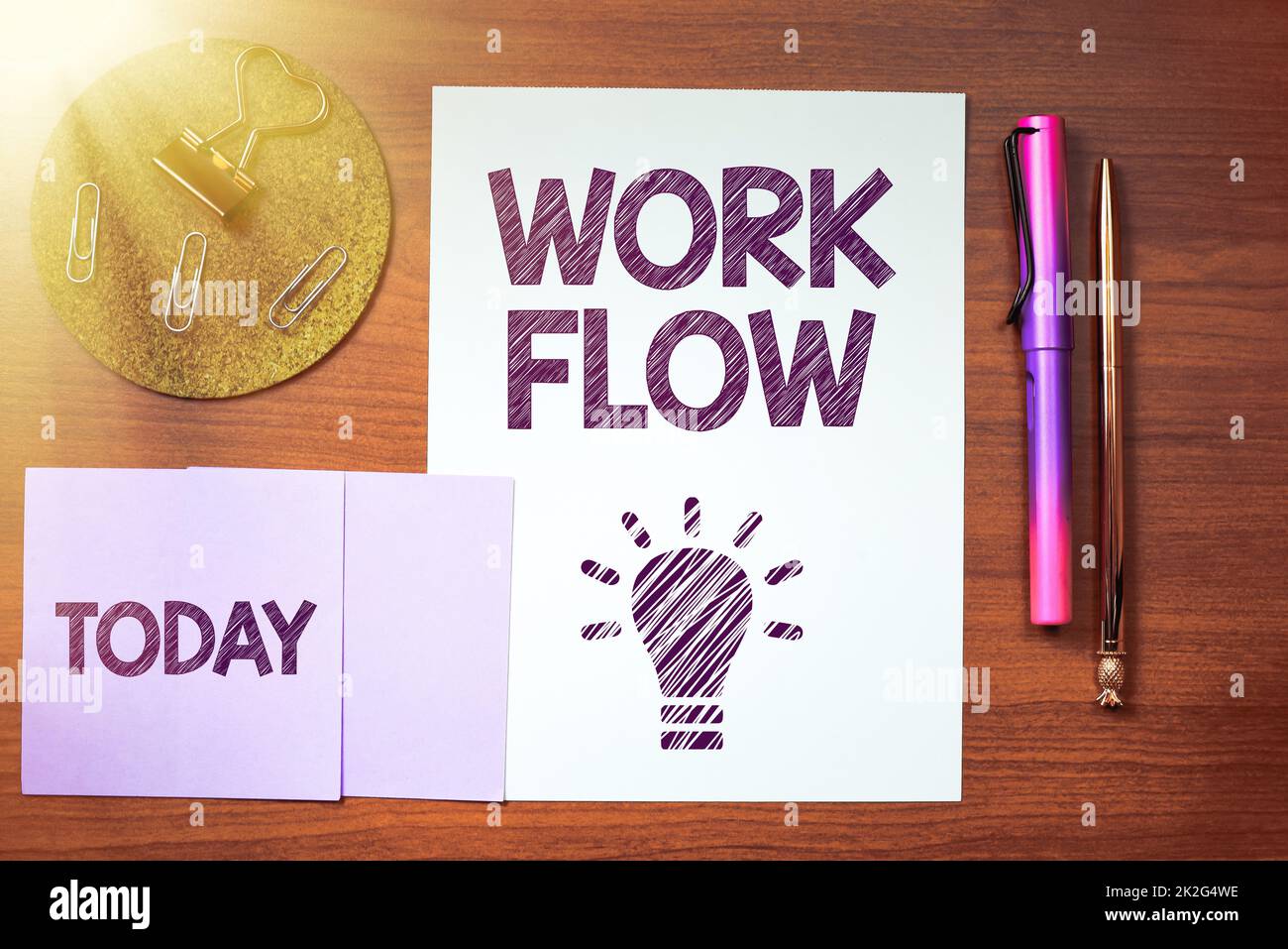 Hand writing sign Work Flow. Internet Concept Continuity of a certain ...