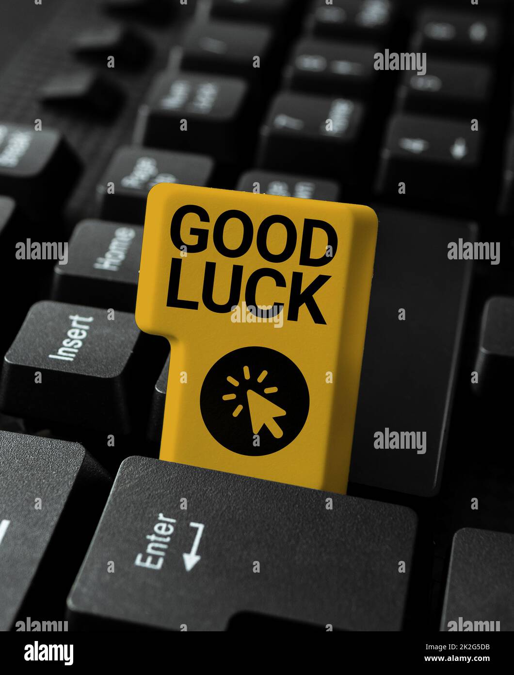 Hand writing sign Good Luck. Word Written on A positive fortune or a ...