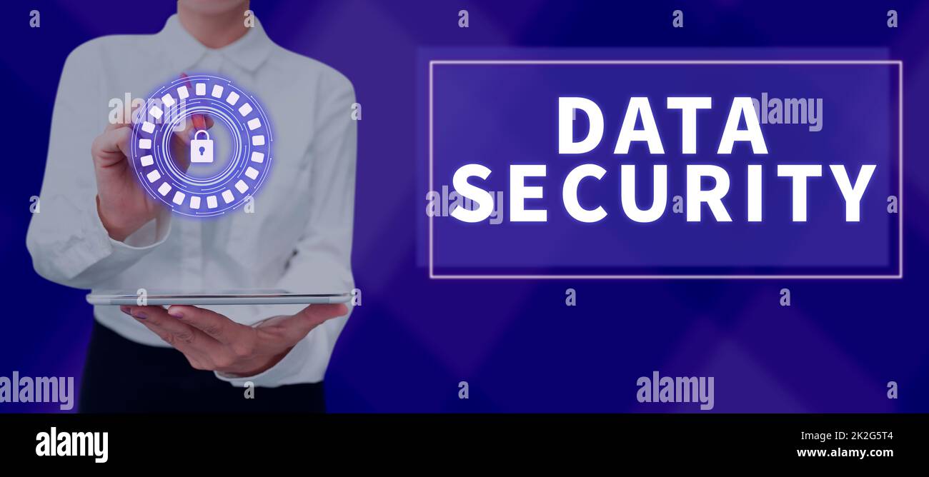 Inspiration showing sign Data Security. Concept meaning Confidentiality Disk Encryption Backups ...