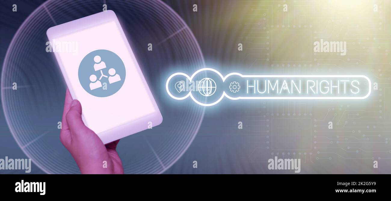 Conceptual caption Human Rights. Business approach Moral Principles ...