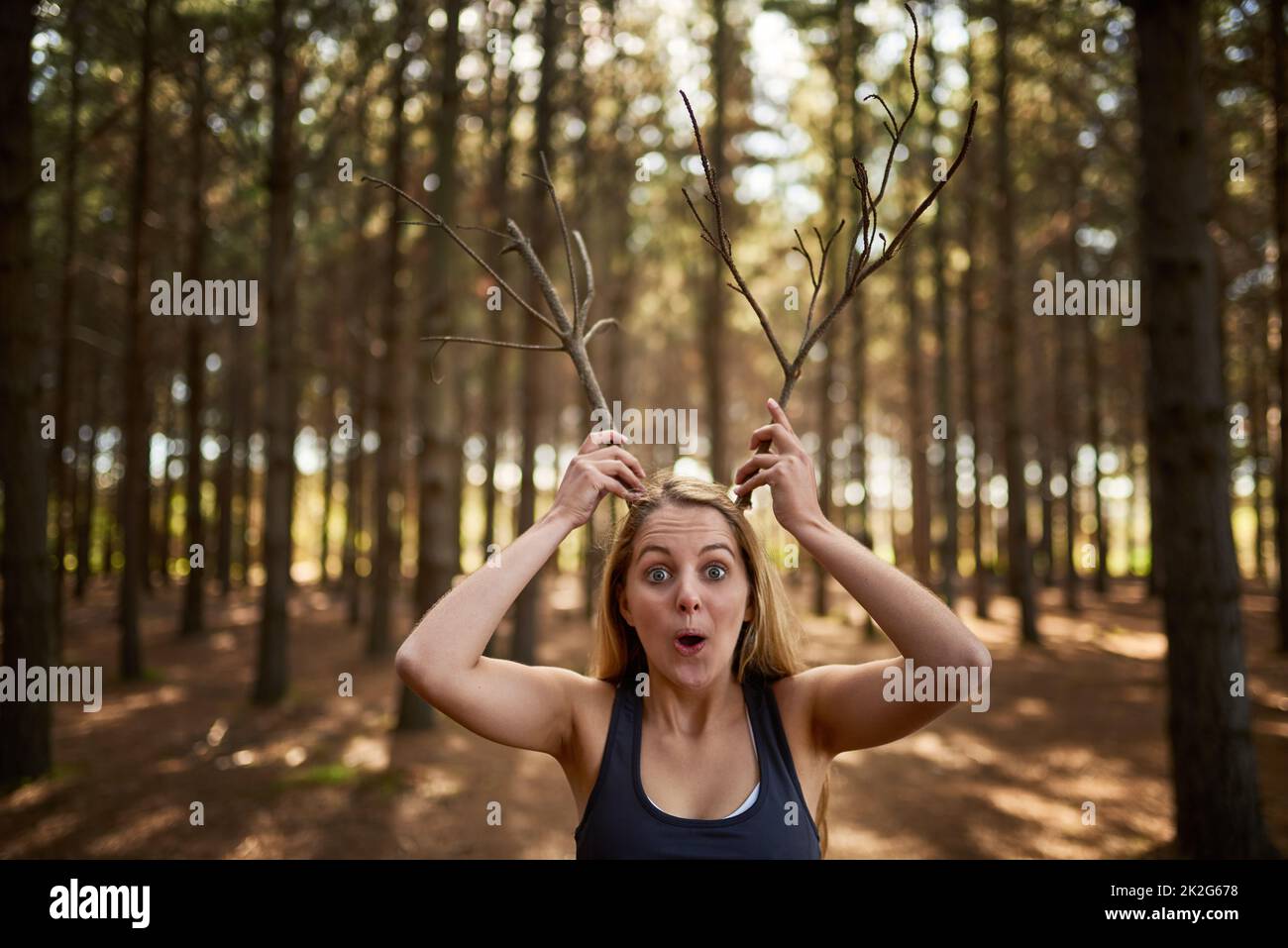 Woman up in a tree hi-res stock photography and images - Alamy