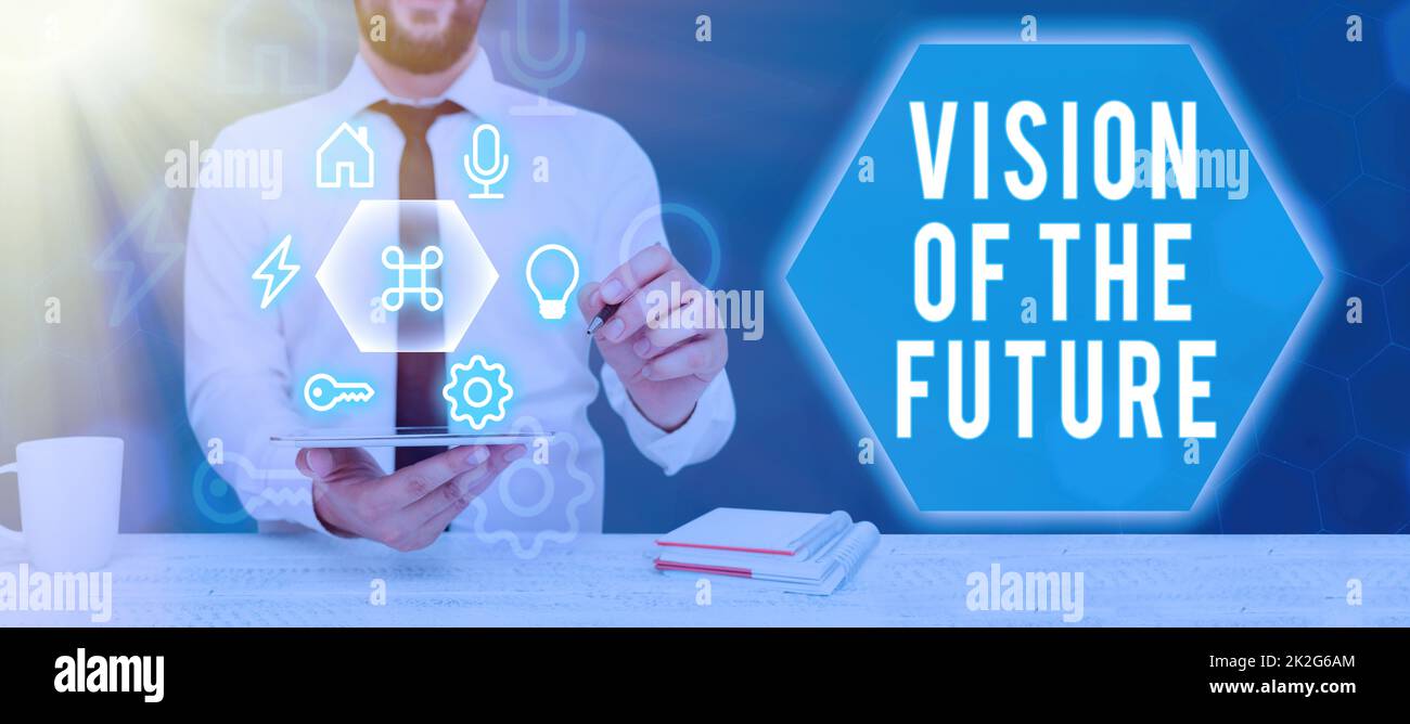 Inspiration showing sign Vision Of The Future. Word Written on Seeing ...