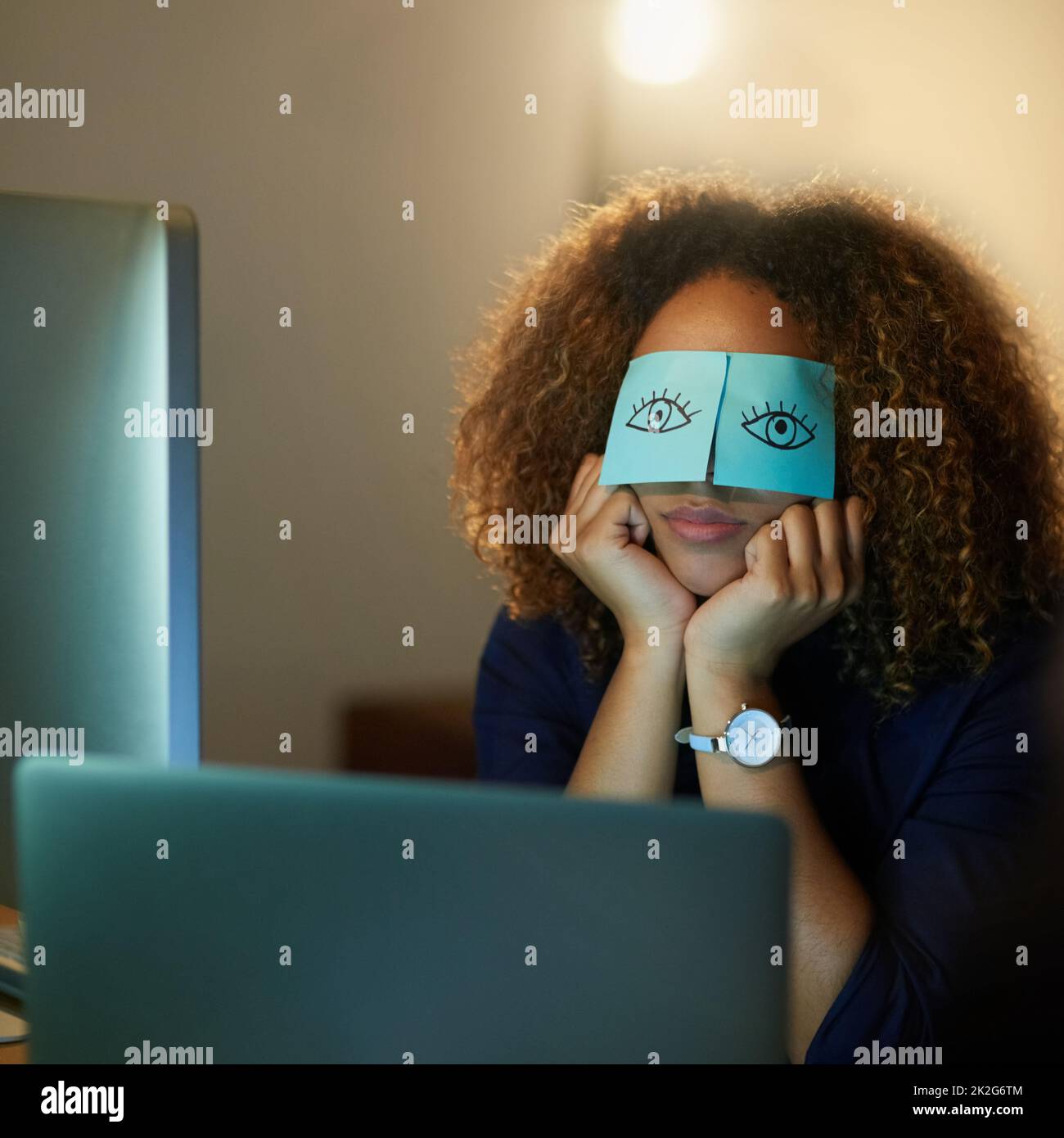 When you just cant stay awake and focused. Cropped shot of a young ...