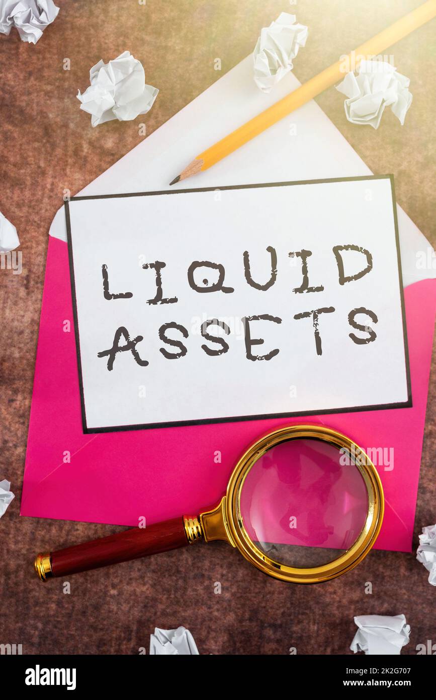 Inspiration showing sign Liquid Assets. Word Written on Cash and Bank ...