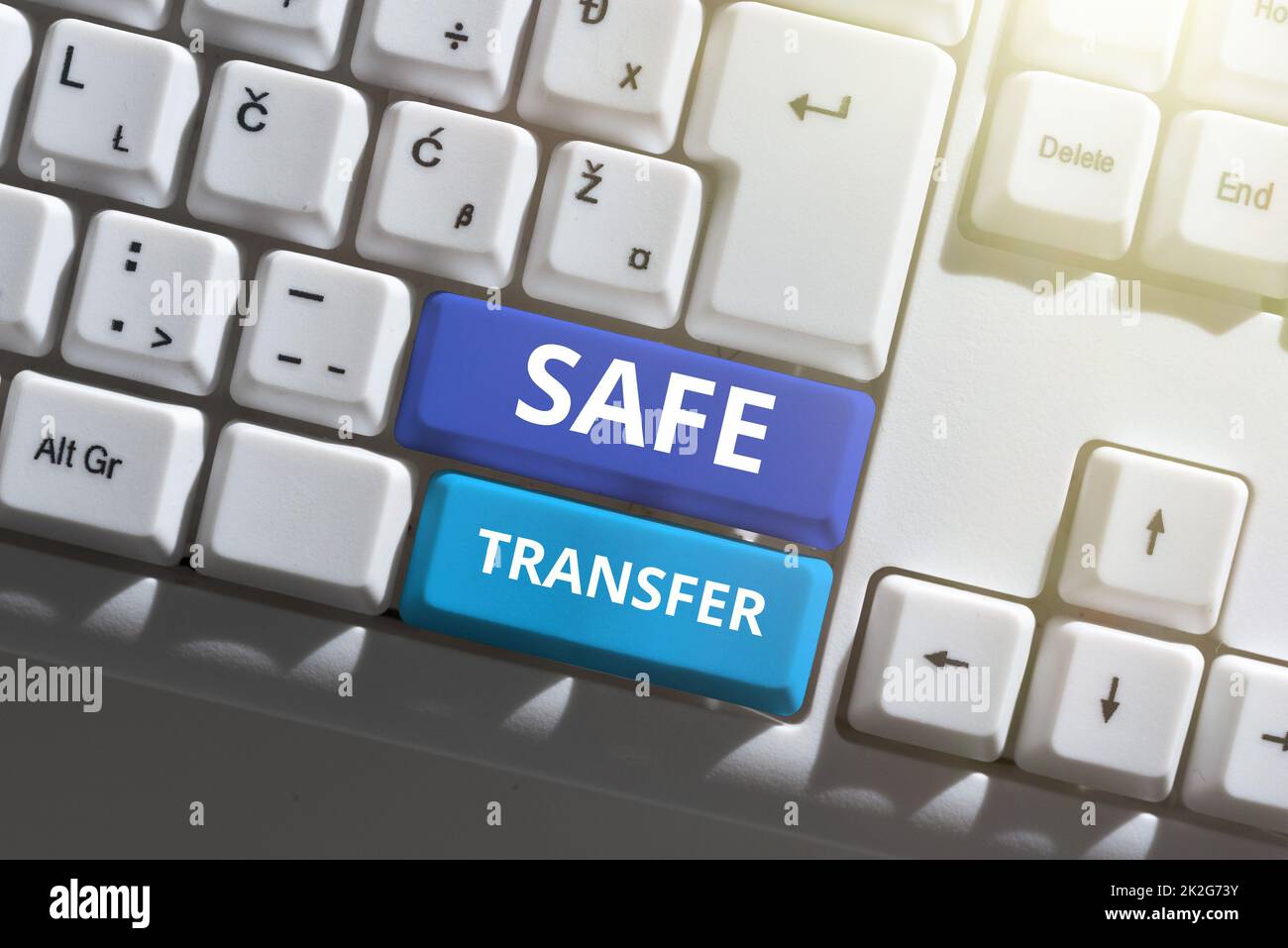 Conceptual caption Safe Transfer. Business concept Wire Transfers ...