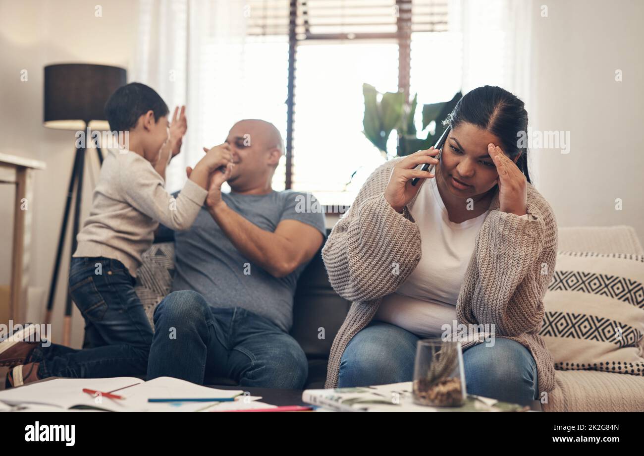 Stressed parent children hi-res stock photography and images - Alamy