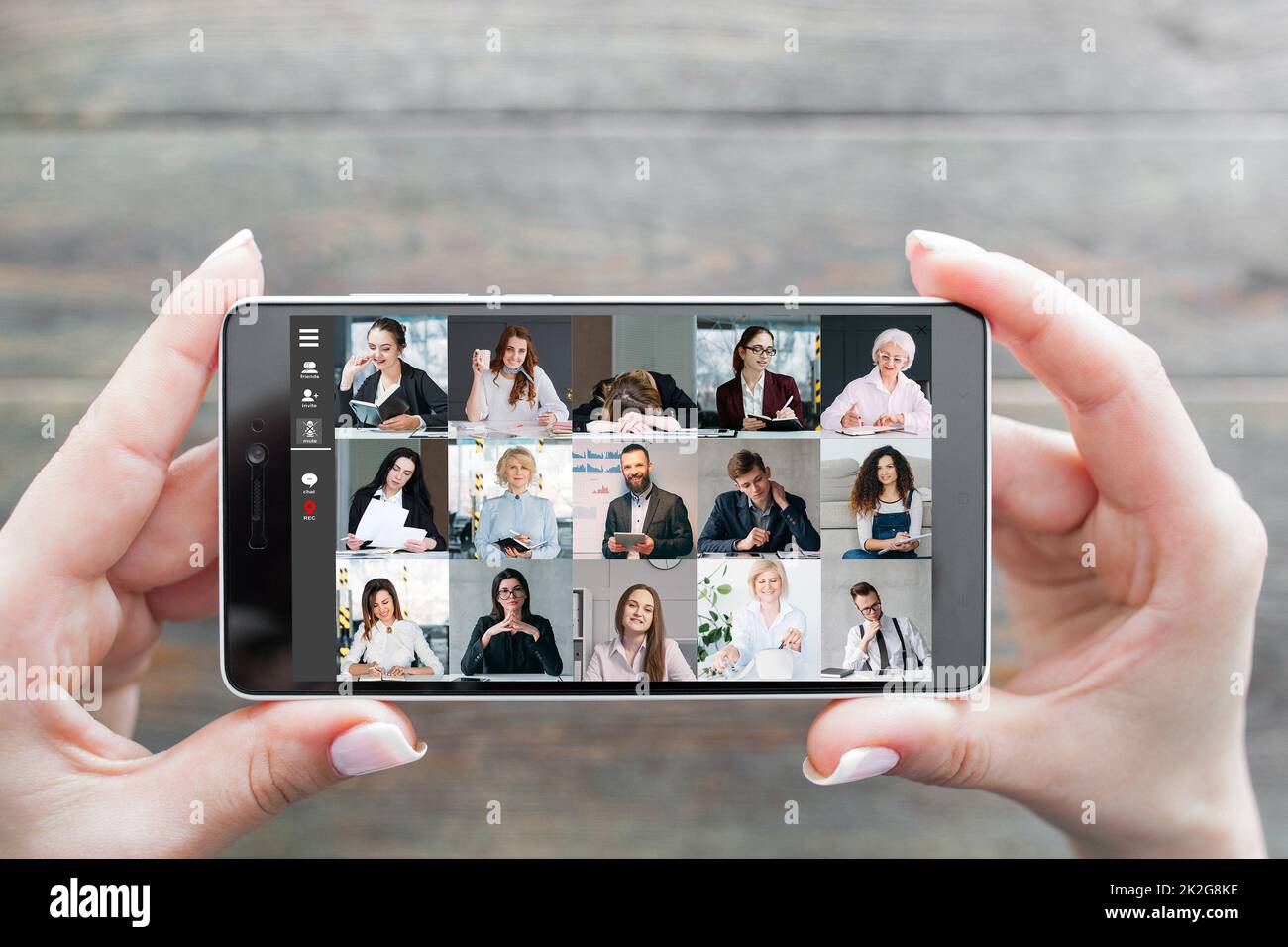 Mobile conference. Video call. Professional telecommuting ...