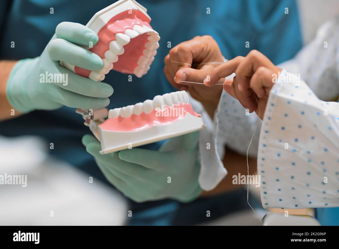 Flosses teeth hi-res stock photography and images - Alamy