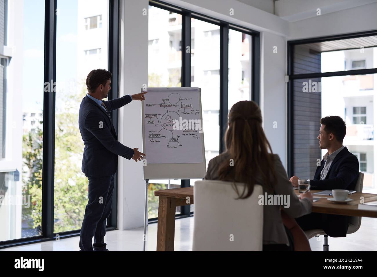 Giving his team a broad overview of their plan. Cropped shot of a ...