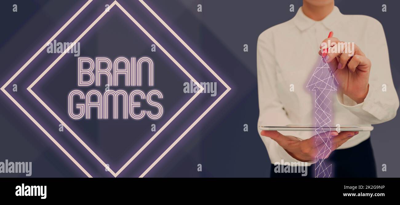 Text caption presenting Brain Games. Internet Concept psychological ...