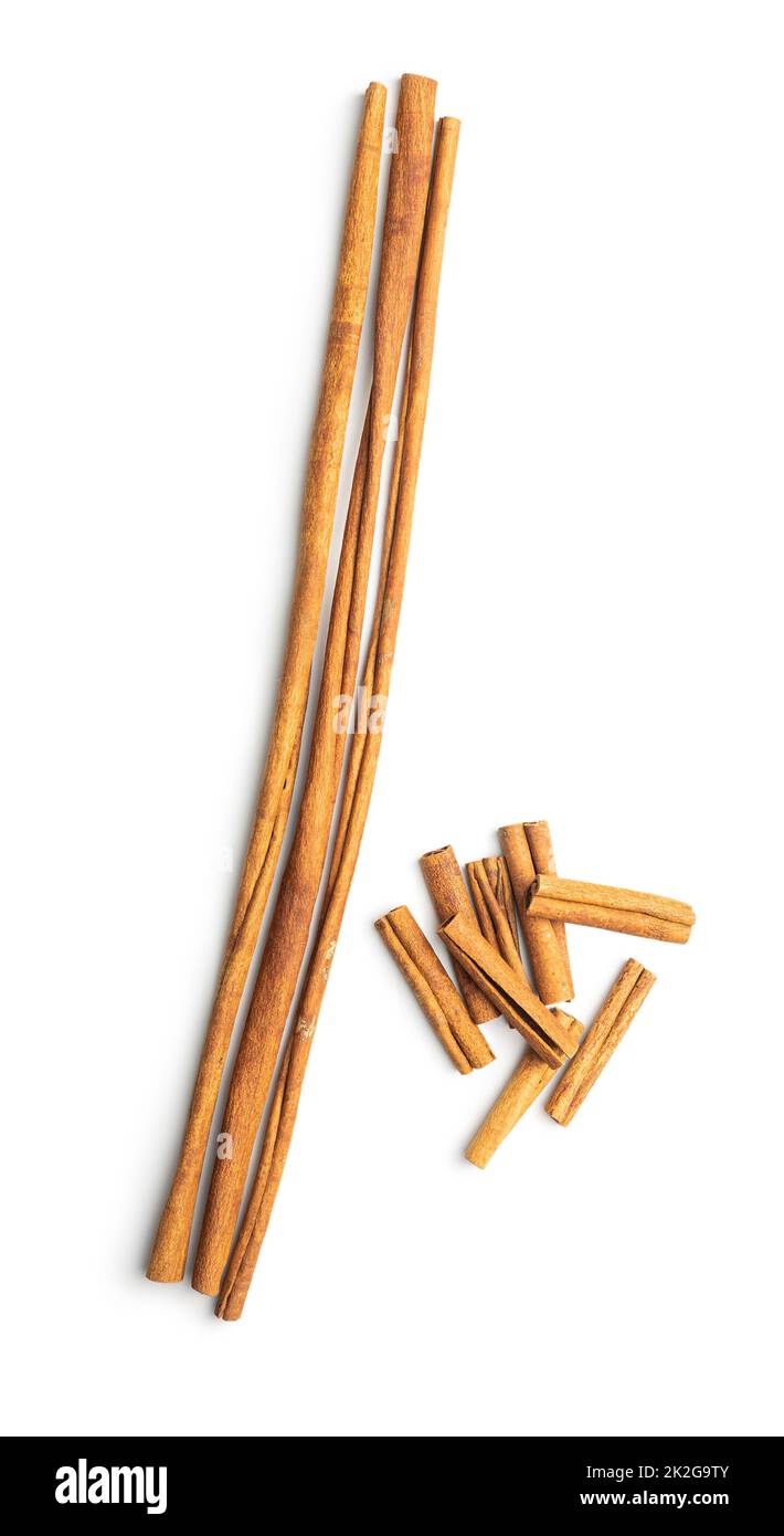 Dry cinnamon sticks isolated on white background. Cinnamon spice Stock ...