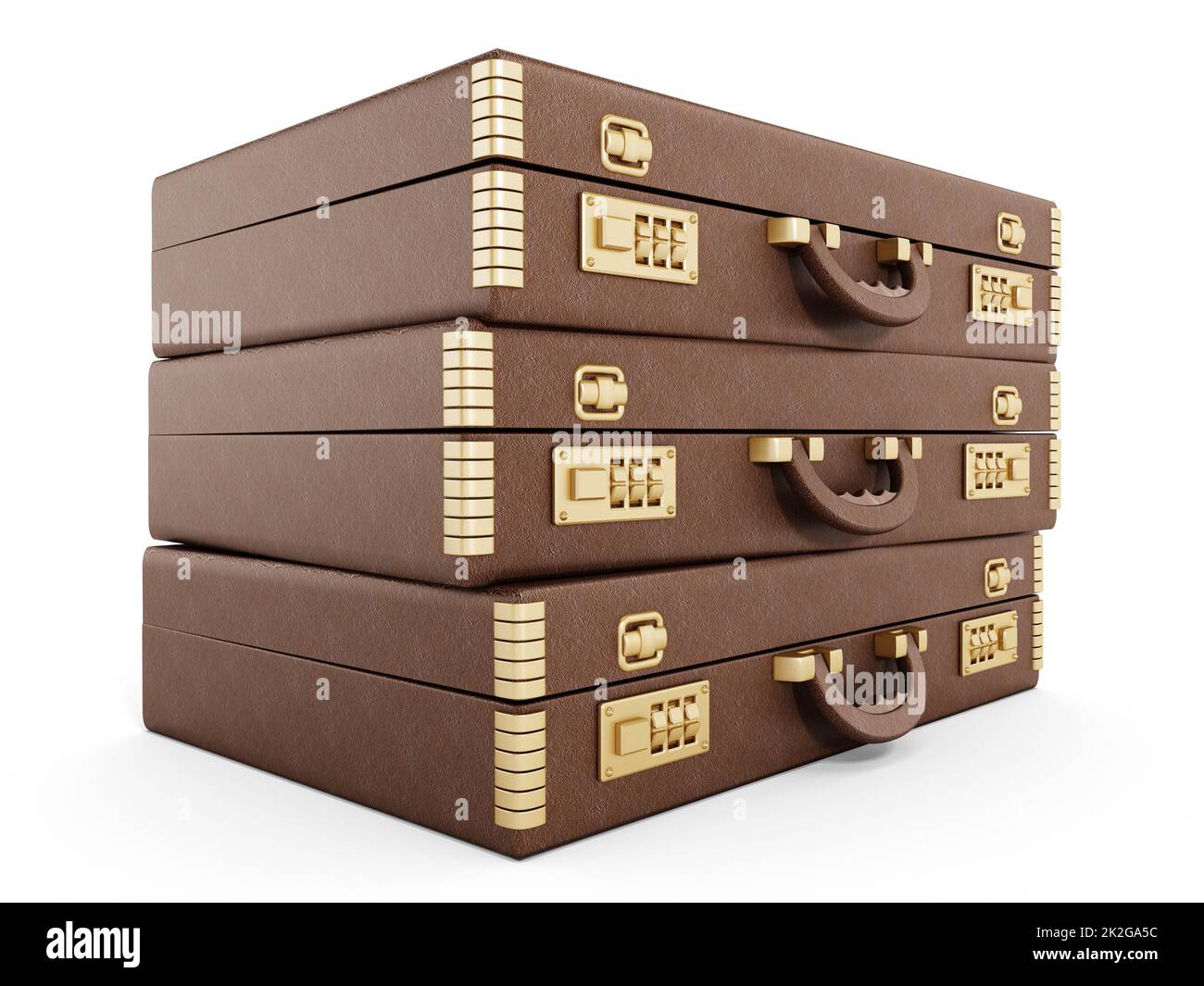 Vintage briefcase stack Stock Photo - Alamy