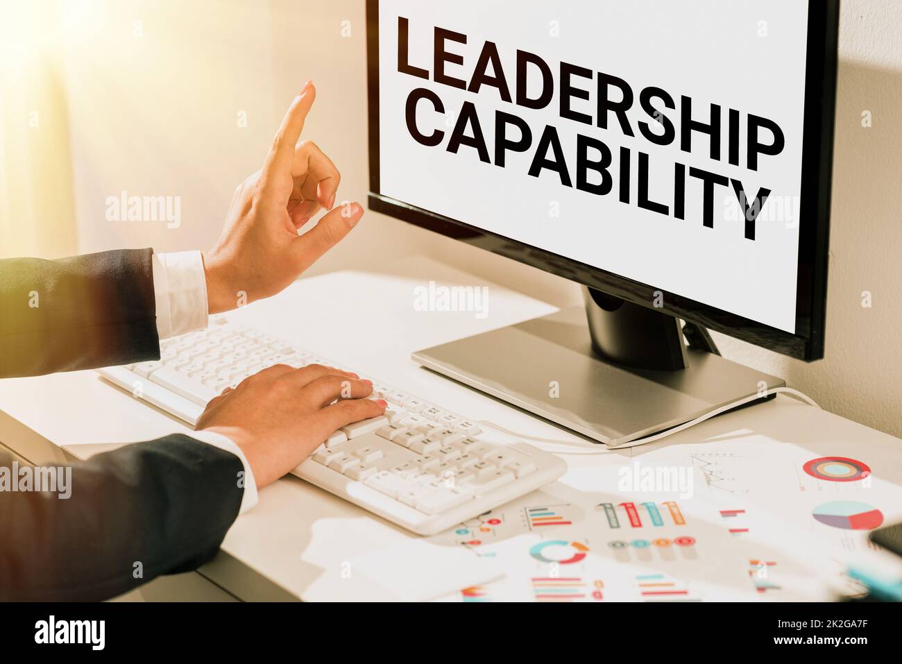 Hand writing sign Leadership Capability. Business approach what a ...