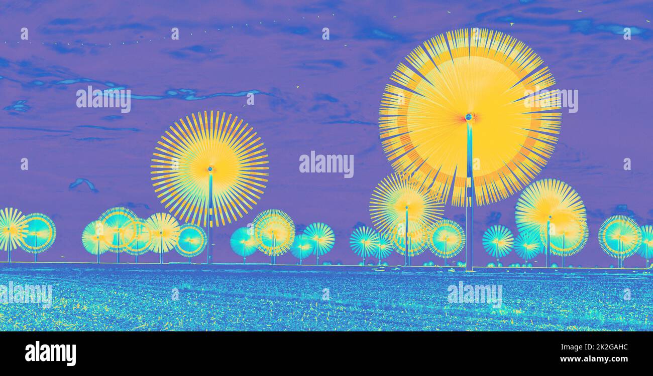 Infrared view of heavy fast moving traffic - motion infrared map Stock ...