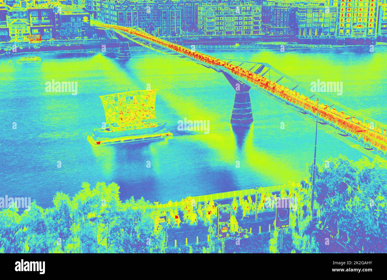 Infrared view of heavy fast moving traffic - motion infrared map Stock ...