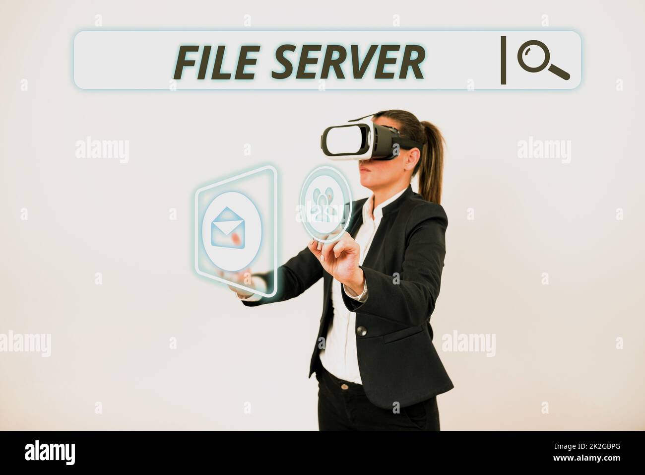 Inspiration showing sign File Server. Business overview device which controls access to ...