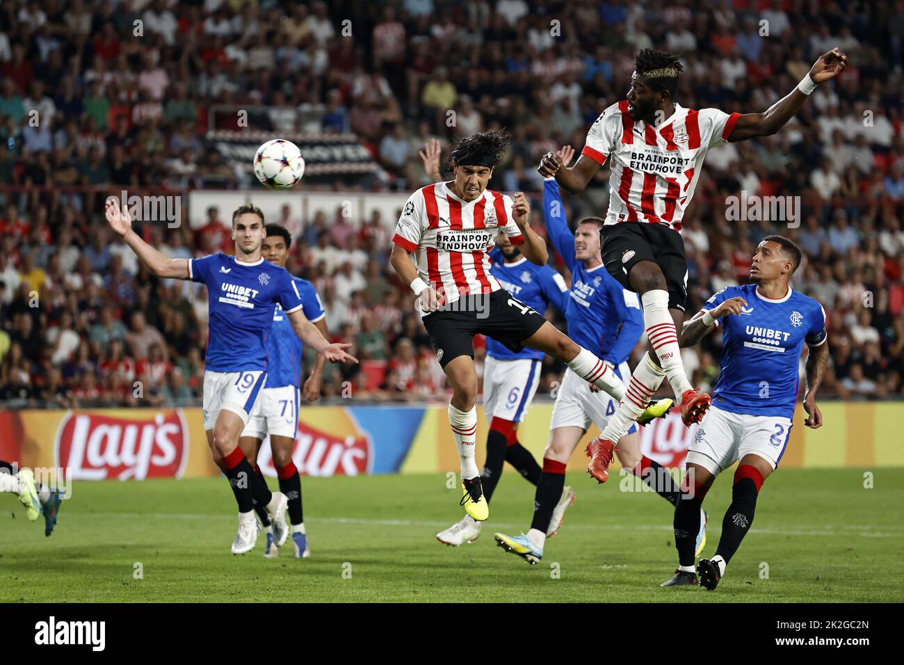 EINDHOVEN - (lr) James Sands of Rangers FC, Malik Tillman of Rangers FC ...