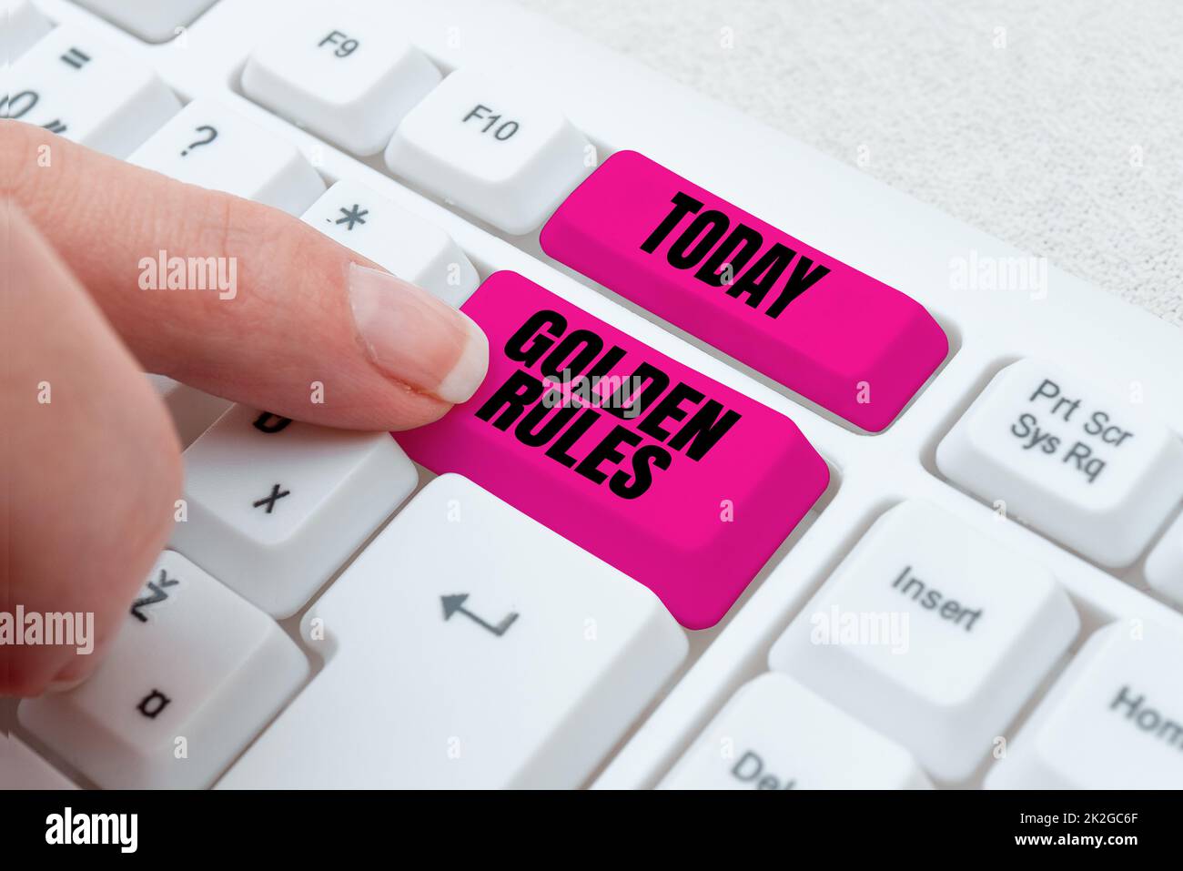 Writing displaying text Golden Rules. Concept meaning Basic principle that should be followed ...