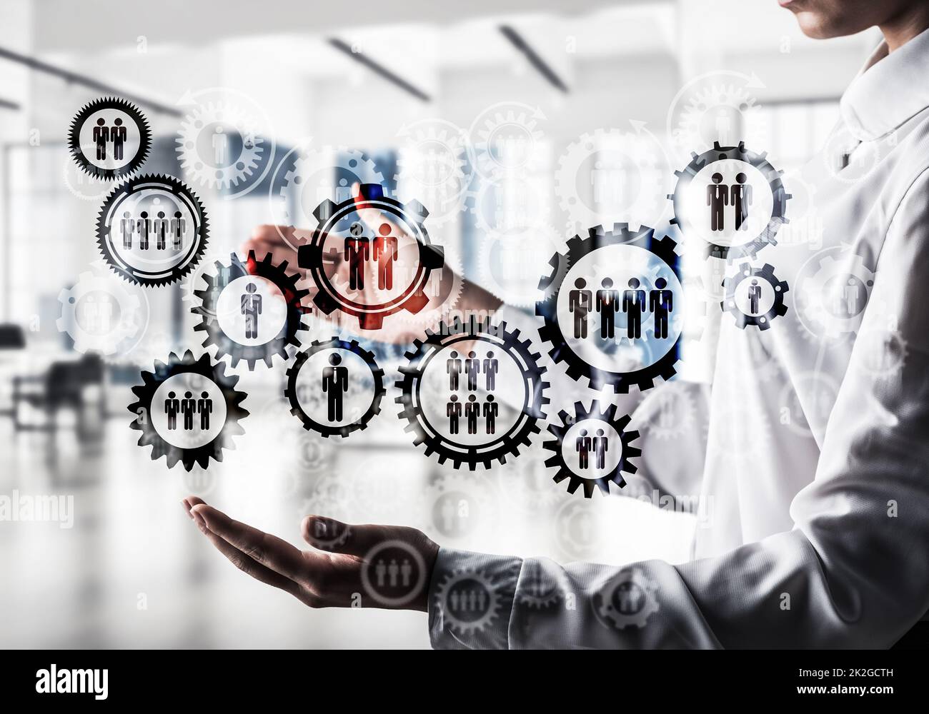 Cogwheels and gears mechanism as social communication concept Stock ...