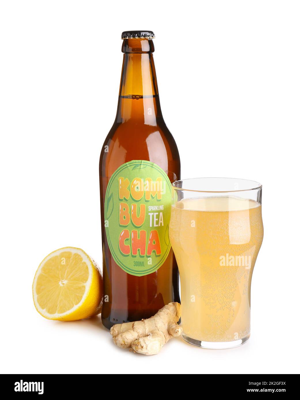 Kombucha tea glass bottle label hi-res stock photography and images - Alamy
