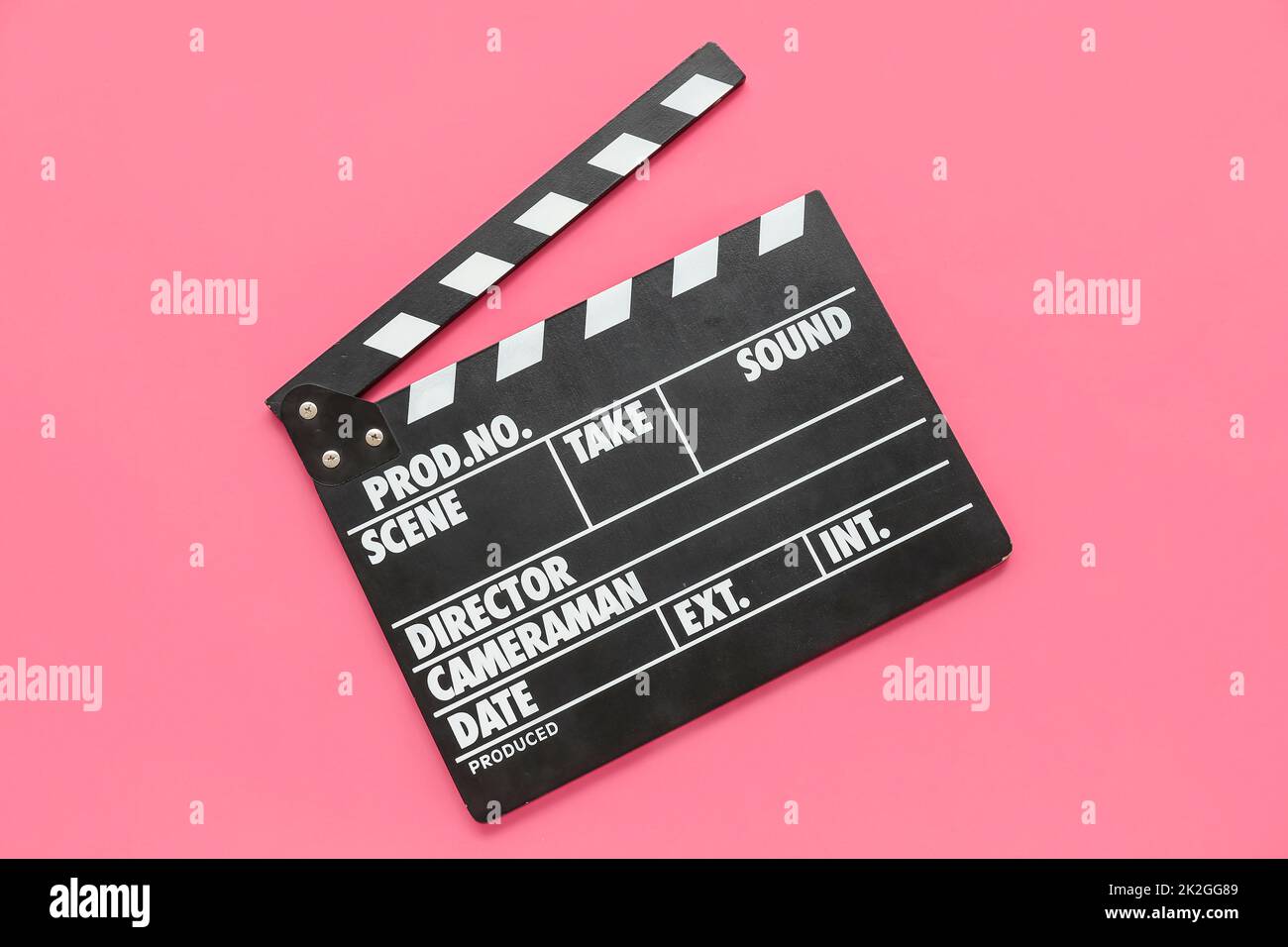 Black film clapper board pink hi-res stock photography and images - Alamy